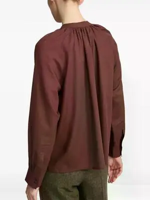 YVES SALOMON Pleated Neck Shirt