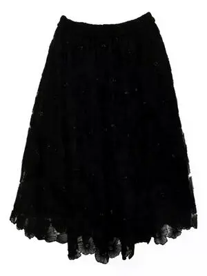 Biyan Midi-length Gathered Skirt With Bead Embellishment - Black