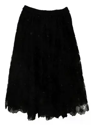Biyan Midi-length Gathered Skirt With Bead Embellishment