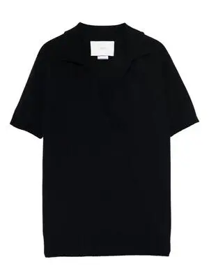 VANISE Vanisé Polo-collar Knitted T-shirt - Blue