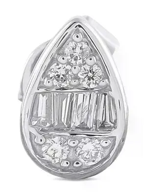 LB EXCLUSIVE 14k White Gold Diamond Studded Earrings - Silver