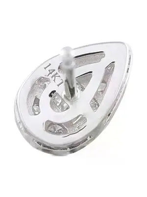 LB EXCLUSIVE 14k White Gold Diamond Studded Teardrop Earrings