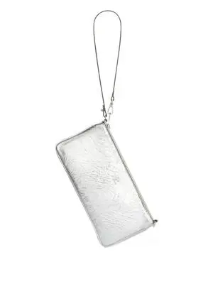 COURREGES Zipped Leather Shoulder Bag - Silver