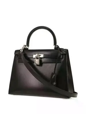 Hermès Kelly 25 Leather Tote Bag - Black