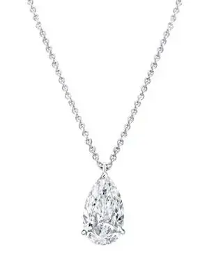 TILLA 14k White Gold Pear Diamond Necklace - Silver