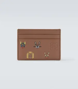 Loewe X Louis Wain Printed Leather Cardholder - Brown