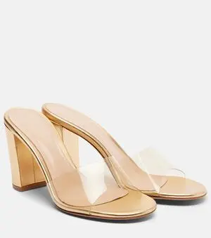 GIANVITO ROSSI Metallic Mules - Gold