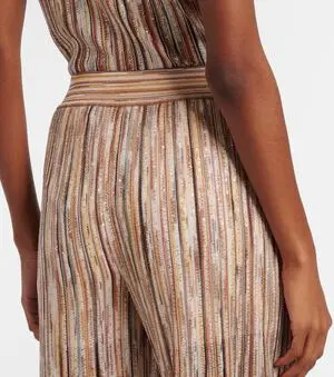 Missoni Sequined Striped Wide-leg Trousers