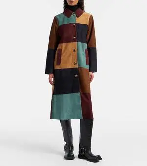 Rixo Patchwork Suede Coat