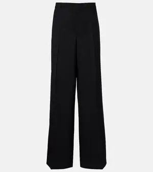 Gucci High-rise Wool Straight Leg Trousers - Black