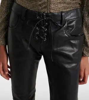 Isabel Marant Étoile Vanel Leather Straight Leg Trousers