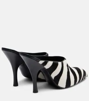 Khaite Colt Zebra-print Calf Hair Mules