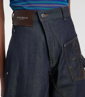 JW Anderson Embroidered High-rise Straight Jeans - Blue