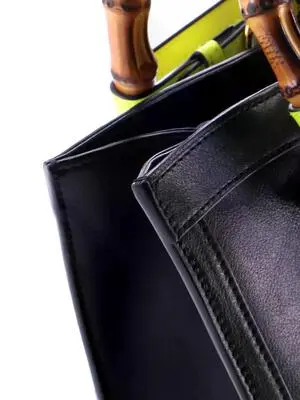 Gucci Diana Small Bamboo Handle Leather Tote Bag - Black