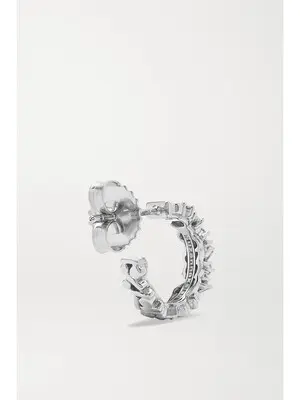 SUZANNE KALAN Shimmer 18-karat White Gold Diamond Hoop Earrings