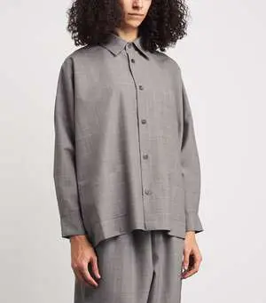 Eskandar Virgin Wool Wide A-line Shirt Jacket