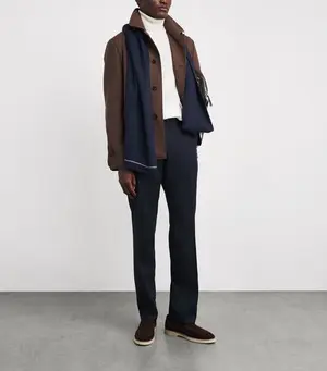 Brioni Cashmere Fringed Scarf - Blue