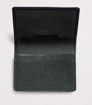 SWAINE Leather Business Card Case - Navy
