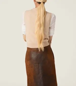 Miu Miu Cashmere Embellished Knit Waistcoat - Neutral