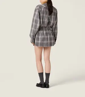 Miu Miu Checked Flannel Mini Skirt