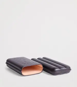 SWAINE Leather Cigar Case - Black