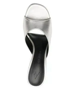 Attico Tone High Heel Open Toe Slip-on Sandals - Silver