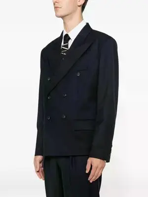 MEDEEA Asymmetrical Double-breasted Blazer - Blue