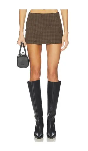MY MUM MADE IT Rosette Check Mini Skirt - Brown