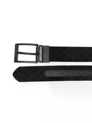 Karl Lagerfeld Logo Buckle Belt - Black
