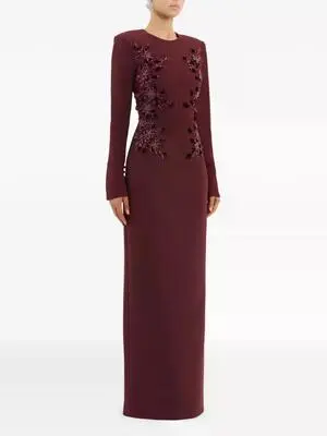 Rebecca Vallance Lulee Embellished Long-sleeve Maxi Dress