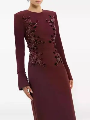 Rebecca Vallance Lulee Embellished Long-sleeve Maxi Dress