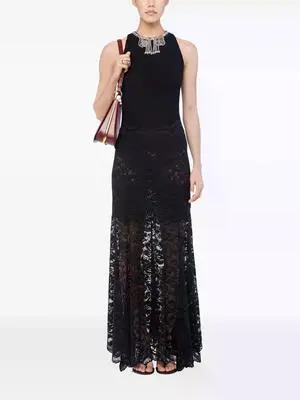 Rabanne Flared Lace Maxi Skirt
