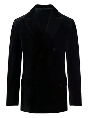 GOLDEN GOOSE Contrasting-lapels Double-breasted Blazer - Black