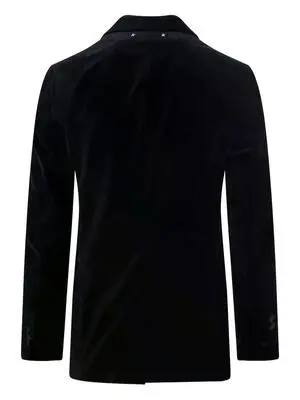 GOLDEN GOOSE Double-breasted Blazer In Velvet With Satin Lapels