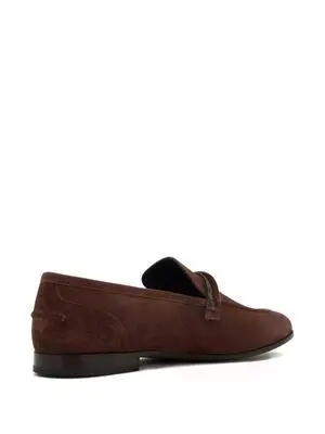 Brunello Cucinelli Beaded-embellished Suede Loafers - Brown