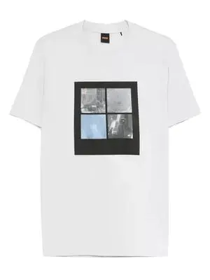 BOSS Printed-artwork T-shirt In Cotton Jersey - Grey