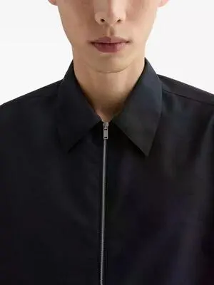 JIL SANDER Zip Long-sleeve Wool Shirt - Blue