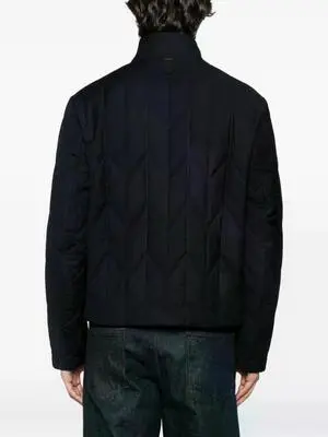 Canali Quilted Diamond-pattern Padded Jacket