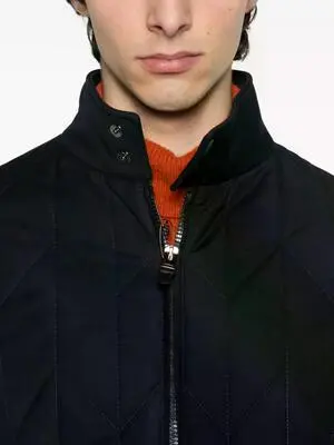 Canali Quilted Diamond-pattern Padded Jacket