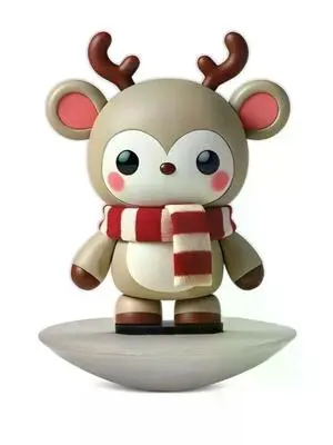 Linee Recanati Scarf Reindeer Figure - Neutrals