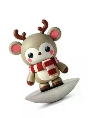 Linee Recanati Scarf Reindeer Figure - Neutrals