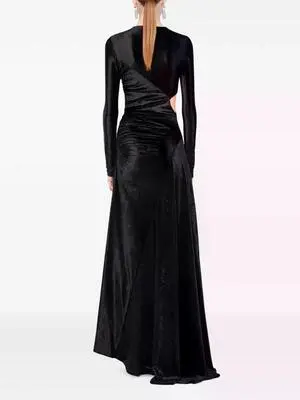 Rabanne Draped Velvet Maxi Dress