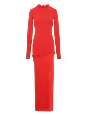 MANURI Nora Braided-detail Maxi Dress - Red