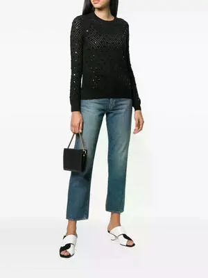 LOUIS VUITTON Pre-owned Sequined Open Knit Jumper - Black