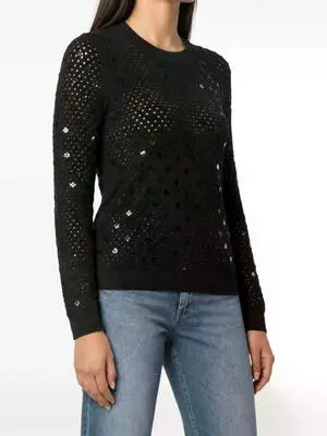 LOUIS VUITTON Pre-owned Sequined Open Knit Jumper - Black