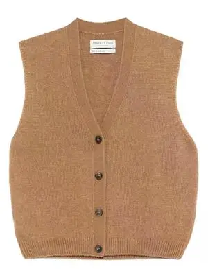 Marc O'polo Button-up V-neck Gilet - Brown