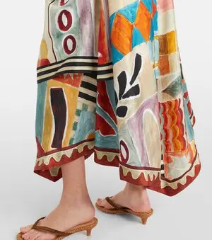 ALEMAIS X Lrnce Michelle One-shoulder Silk Midi Dress