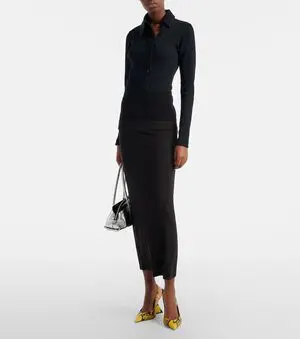 Attico Jersey Midi Skirt