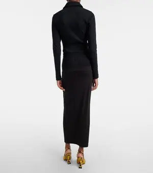 Attico Jersey Midi Skirt