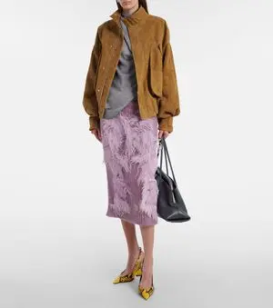 Attico Virgin Wool Turtleneck Sweater With Shoulder Pads
